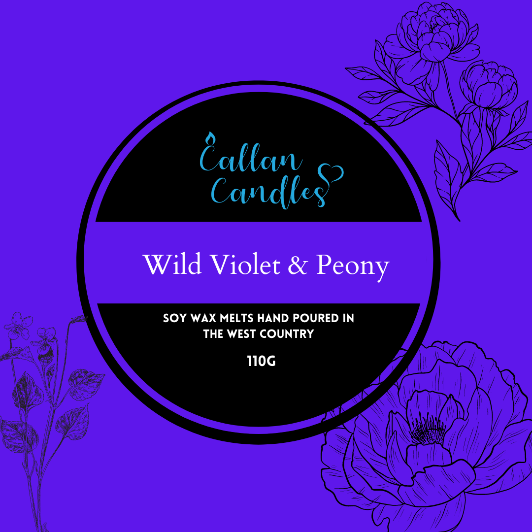 Soy Wax Melt Wild Violet & Peony 110g | 100 Hour Burn Time | Eco ...
